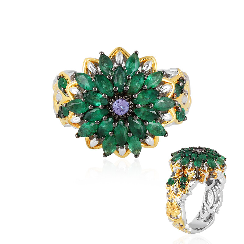 Anillo en plata con Esmeralda de Zambia (Gems en Vogue)-2498SS | Juwelo ...