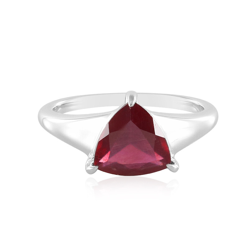 Chic Anillo de Plata Trilliant de Rubí de Madagascar, 2.17ct